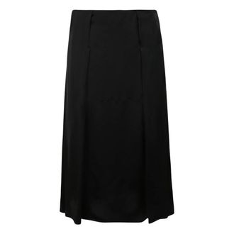 Jil Sander High-Waist Pliss&eacute; Midi Skirt - - Skirts - Damen - Schwarzk - L