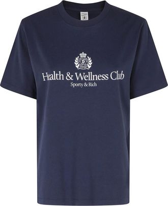 Sporty & Rich Femme, Tops, Bleu, Taille: 40 FR H&W Crest T-Shirt