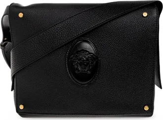 Versace Lou Kleine Umh&auml;ngetasche aus Leder - - Bags - Herren - Schwarzk - ONE SIZE