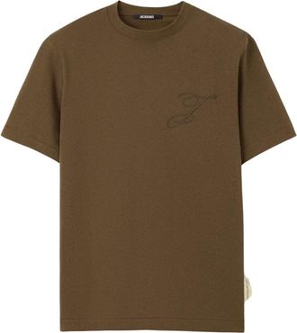 Jacquemus Homme, Tops, Brun, Taille: S Le T-shirt Logo