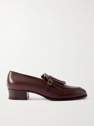 Loro Piana Pennan Loafers Aus Leder Mit Fransen - Burgunder