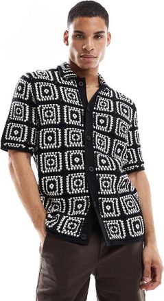 Only & Sons Gehäkeltes Hemd in Schwarz