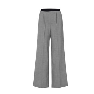 Msgm Graue Wollhose mit weitem Bein - - Trousers - Damen - Grau - L