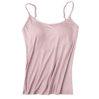 Generic D&eacute;bardeur de sport pour femme - Avec soutien-gorge - Spaghetti - Noir - &Eacute;l&eacute;gant et sexy - En coton - Sans manches - Basique - L&eacute;ger - Stretch - Coupe 
