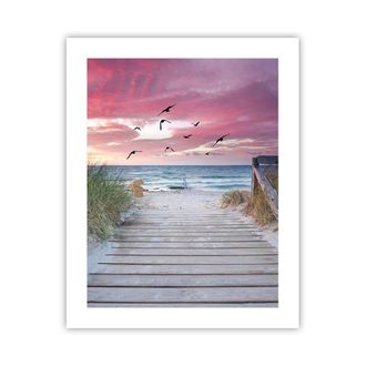 Arttor Poster ohne Rahmen Deko 40x50cm Strand Sand Vögel Wandposter Art Prints Wanddeko Bild Wand Kunstdruck Wandbilder Dekoration Wohnzimmer Schlafzimmer Kü