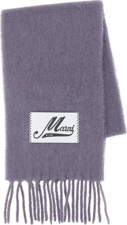 Marni Femme, Accessoires, Violet, Taille: ONE Size Brushed Alpaca Scarf