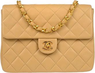 Chanel 1990 pre-owned Classic Square Flap Schultertasche - Nude