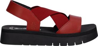 FLY London Femme, Chaussures, Rouge, Taille: 41 EU Serk418 Sandale Plateforme