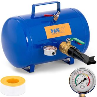 MSW Bike Accessories Inflator Druckbeh&auml;lter zum Aufpumpen von Reifen mit Manometer 8 bar 19,5 l