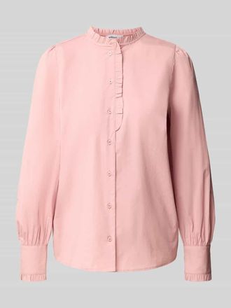 More & More Bluse mit R&uuml;schenkragen und abgerundetem Saum