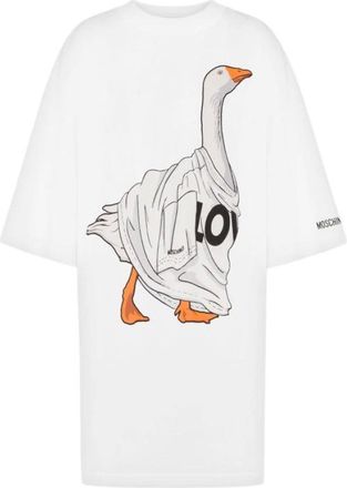 Moschino Femme, Robes, Blanc, Taille: 36 FR Heavy cotton oversize dress Goose