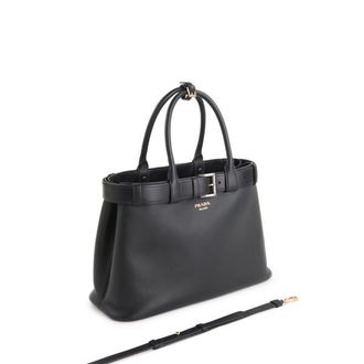 Prada Schnalle Lederhandtasche - Schwarz