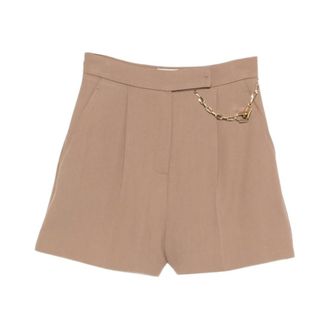 Elisabetta Franchi Femme, Shorts, Beige, Taille: 40 FR Chain-trimmed Shorts