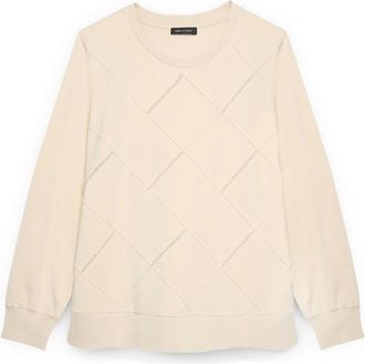 Fiorella Rubino Femme, Sweatshirts et sweats &agrave; capuche, Beige, Taille: 38 FR SweaT-shirt avec motif losanges et perles