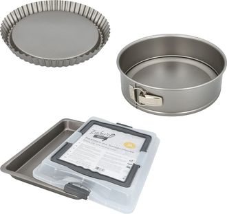 RBV BIRKMANN Birkmann, Backformen-Set Bakers Best, 3-teilig, bestehend aus Backblech mit Haube, Obstbodenform und Springform, hochwertige Qualität
