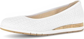 Gabor Damen Klassische Ballerinas, Frauen Flats,Slip-ons,Freizeitschuhe,sportlich,Ballerinen,Pumps,Halbschuhe,Slipper,Weiss (Kork),37.5 EU / 4.5 UK