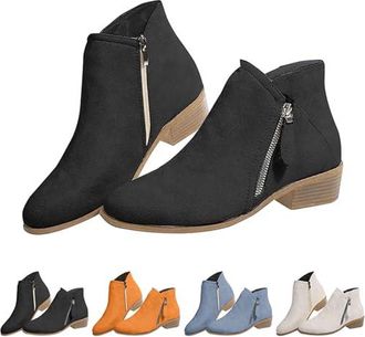 Generico Bottes Courtes Femme Talon Bas Chaussures Bottes Femme Doux &Eacute;l&eacute;gantes, Bottes Coupe-Vent Bottines Souple Bottes Texani Femmes Basses, Bottes &Agrave; La Mode