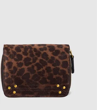 Jerome Dreyfuss Porte-monnaie Andr&eacute; Imprim&eacute; L&eacute;opard Naturel