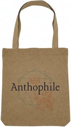 Fabulous Sac Shopping Tote Bag Aspect Lin - Anthophile Fleur Passion Nature Culture - Sac de Courses Toile Epaisse 360g Beige Naturel Cabas Port&eacute; Epaule Solide