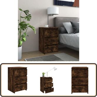 vidaXL Nachttisch R&auml;uchereiche 40x35x62,5 cm Holzwerkstoff - Nachttisch - Wohnzimmer - Schlafzimmerschreibtisch - Holzwerkstoff - Rauchereiche