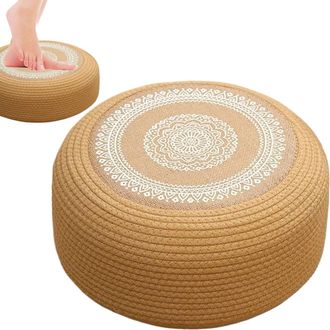 Generico Bodenkissen - Meditation Cushion | Bodenkissen | Bodenkissen f&uuml;r Erwachsene | Gesteppte Akzente | Bodenkissen | Futonsitze mit sto&szlig;d&auml;mpfendem Stroh