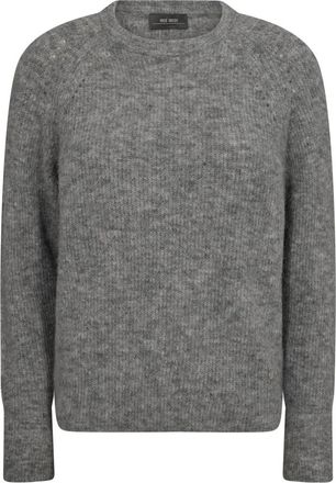 Mos Mosh Weicher Strickpullover Thora Grau Melange - - Knitwear - Damen - Grau - XL