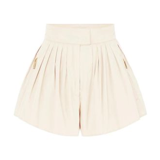 Elisabetta Franchi Shorts aus Taft-Voile-Stoff - - Shorts - Damen - Beige - XS