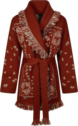 Alanui Femme, Pulls, Multicolore, Taille: 40 FR Bandana Jacquard Cardigan