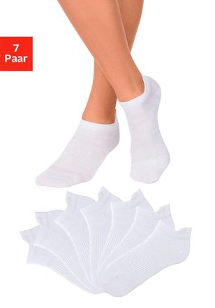 Active By Lascana Sneakersocken LASCANA ACTIVE, Damen, Gr. 39-42, wei&szlig; (7x wei&szlig;), Obermaterial: 71% Baumwolle, 16% Polyester, 11% Polyamid, 2% Elasthan, unifarben, elas