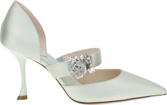Roger Vivier Escarpins en satin Efflorescence Dorsay - Femme - Chaussures - Vert - Taille: 39 EU