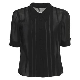 Maison Margiela Femme, Blouses et Chemises, Noir, Taille: 38 FR Viscose Pleated Shirt