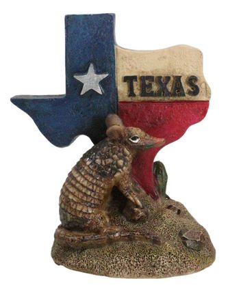 Ebros Gift Rustikale Westerngrüße Lone Star State of Texas Karte mit Gürteltier Figur Desktop Skulptur Akzent