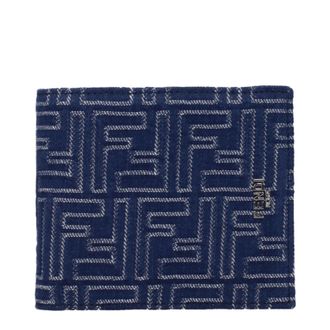 Fendi Hommess Portefeuille Bleu/Tissu Denim