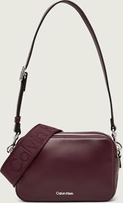 Calvin Klein Webbing Double Strap Camera Bag Lv04f3165g, Crossover Femme, Red (Fudge), Taille Unique