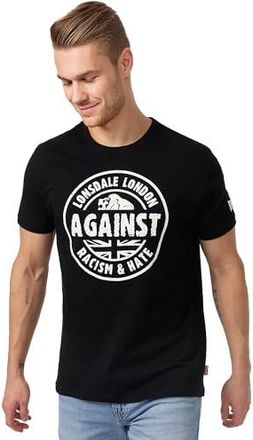 Lonsdale London Against Racism Homme T-Shirt Manches Courtes Noir XXL