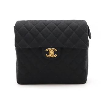 Chanel Pre-owned Cotton Jersey Matelasse Coco Mark Rucksack - - Pre-owned - Damen - Schwarzk - ONE SIZE