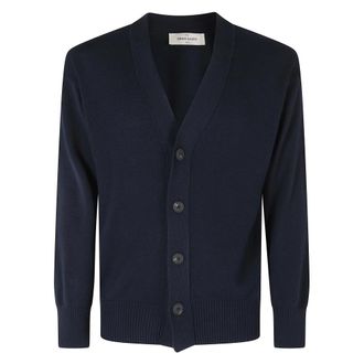 Gran Sasso Homme, Pulls, Bleu, Taille: M Cardigan Bottoni Cotone