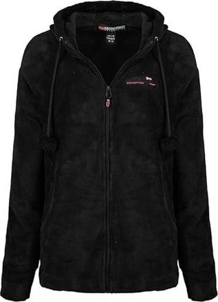 Geographical Norway Tilda Lady - Polaire Femme Fine Longue Chaude Capuche Fermeture Zip - Veste Automne Hiver Printemps Chaud Femmes - Longues Manches Pull Fourrure Doux 