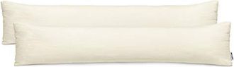 Decoking 2 Kissenbezüge 20x120 cm Jersey Baumwolle Reißverschluss Creme Amber
