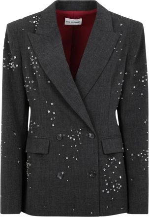 Des_Phemmes Verzierter doppelreihiger Blazer - - Jackets - Damen - Grau - S
