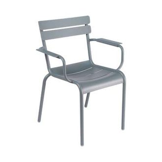 Fermob Fauteuil empilable Luxembourg - Gris - Aluminium laqué - Designer Frédéric Sofia
