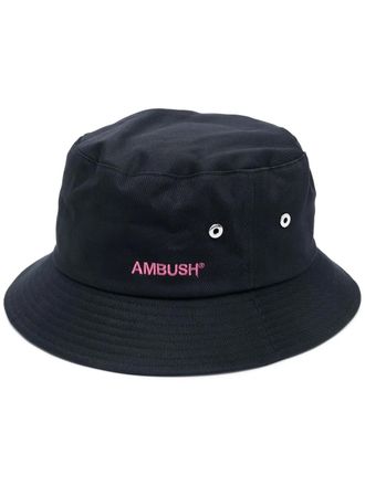 AMBUSH LOGO BUCKET HAT NAVY BLUE PINK - Bleu