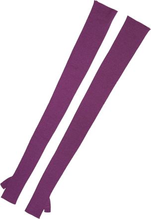 Dolce & Gabbana Purple Wool Fingerless Elbow Length Women One Size Gloves