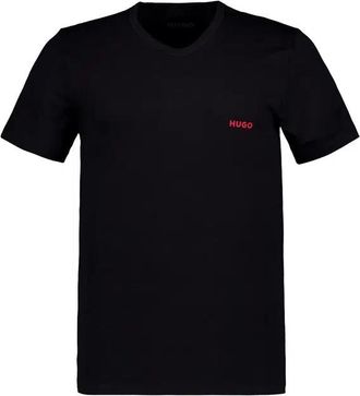 HUGO BOSS Herren T-Shirts schwarz Baumwolle unifarben
