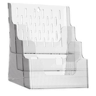 Lurrose Transparenter Prospektständer Wand Tischmontage Klare Kunststoff Folderhalter Leichter Robuster Büro organizer mit Mehreren Fächern für Effiziente Dok