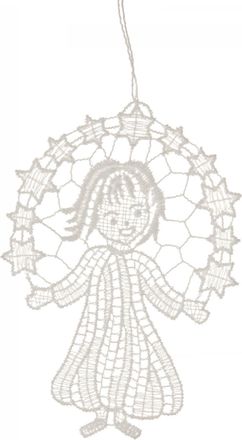 Rudolphs Schatzkiste Baumbehang Sternenthaler Plauener Spitze BxHxT 10x10x0,1cm NEU Christbaumschmuck Weihnachtsbaum Anh&auml;nger