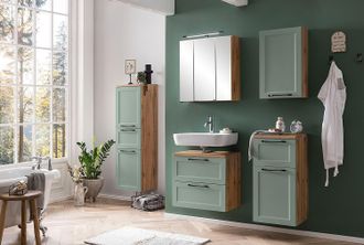 Casa home24 Waschbeckenunterschrank 60 x 55 x 35cm Grün/Mintgrau