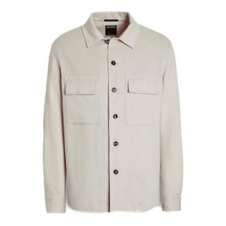 Ermenegildo Zegna Wei&szlig;e Cashmere Overshirt mit Taschen - - Jackets - Herren - Wei&szlig; - XL