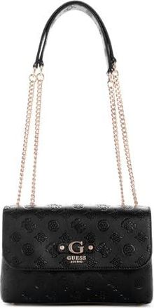 Guess Femme Dita Convertible Crossbody Flap Sac &agrave; bandouli&egrave;re, Logo Noir, Taille Unique
