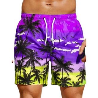 Generic HUIWDP Short de bain d&eacute;t&eacute; tendance en polyester pour homme S&eacute;chage rapide Taille &eacute;lastique Pantalon de plage Traje De Ba&ntilde;o, a30, 3XL